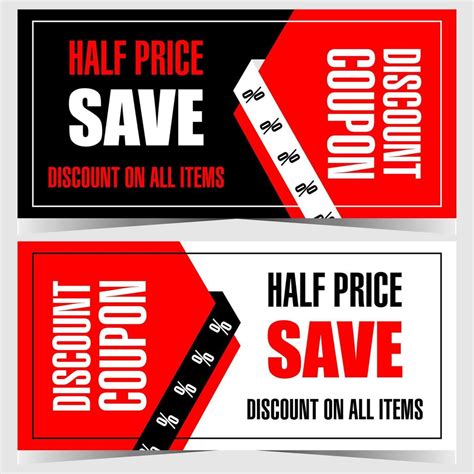 Discount Coupon Or Discount Ticket Vector Template For Shopping Price