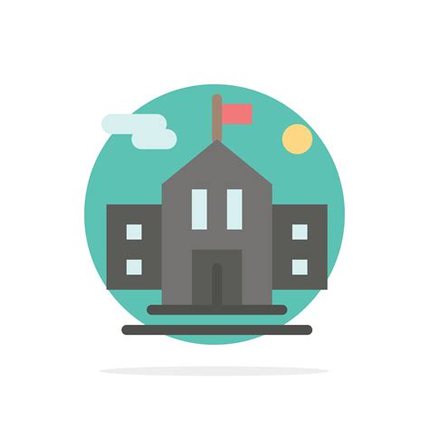 School Flag Education Abstract Circle Background Flat Color Icon 15406003 Vector Art At Vecteezy