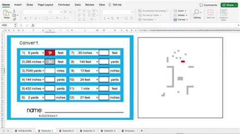 Us Customary Conversions Pixel Art Self Checking Excel By Ill