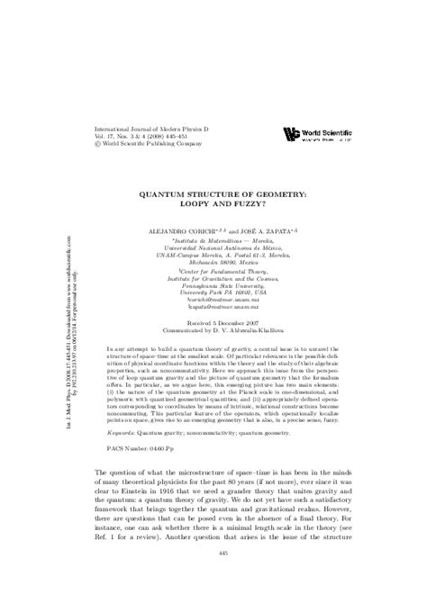 pdf quantum structure of geometry loopy and fuzzy