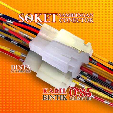 Soket Sambungan 2 3 Dan 4 Pin Conector Socket 2 3 Dan 4 Kabel