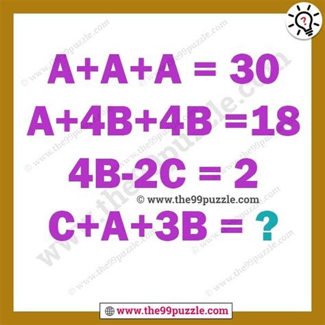 Logical Thinking Math Equations For Teens The 99 Puzzle