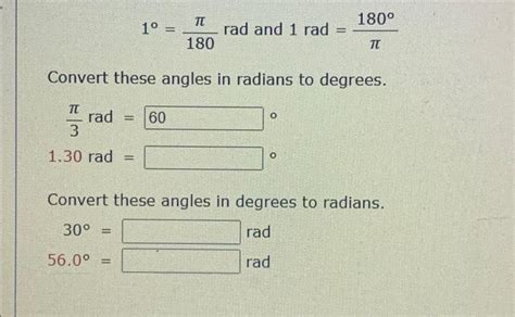 Solved Convert These Angles In Radians To Degrees Convert Chegg Com