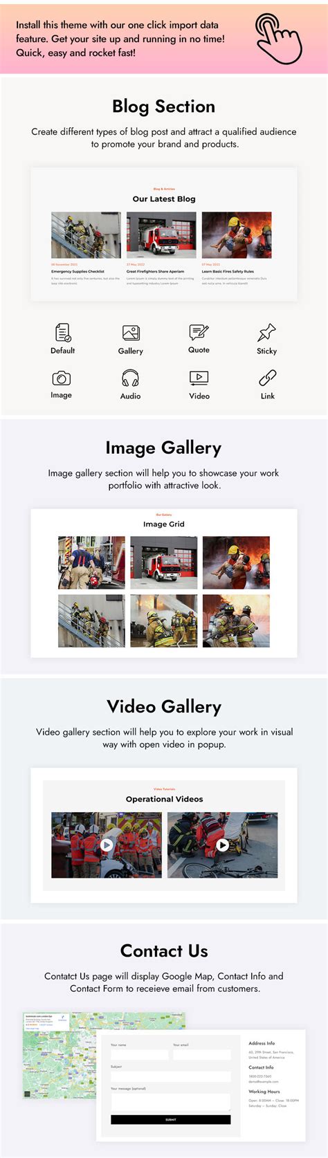 Firestrip Fire Department And Security Business Elementor Wordpress