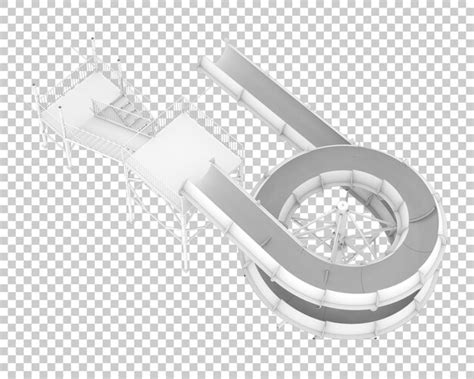 투명한 배경 3d 렌더링 그림에 격리된 워터 파크 슬라이드 프리미엄 Psd 파일