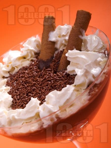 Какаов крем с нишесте яйца кафе ром ванилия и шоколадови пурички