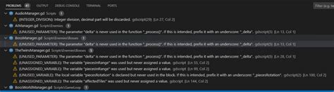 how to turn off warnings for unused parameters in godot and vscode r godot