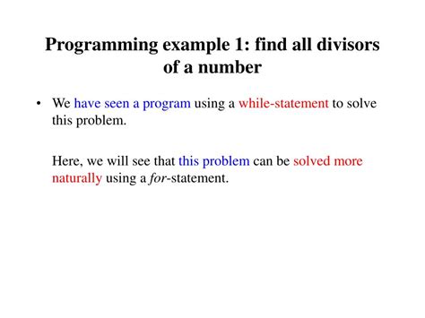 ppt writing algorithms using the for statement powerpoint