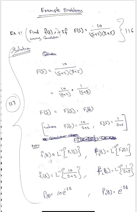 Convolution Theorem Of Laplace Transform Hand Written Notes And Examples