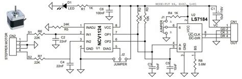stepper motor based rotary encoder with clock and up down direction