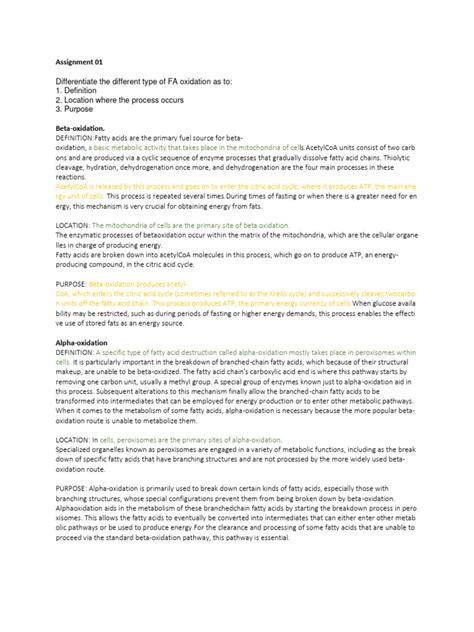 Biochem Assignment Finals Pdf Fatty Acid Nutrients