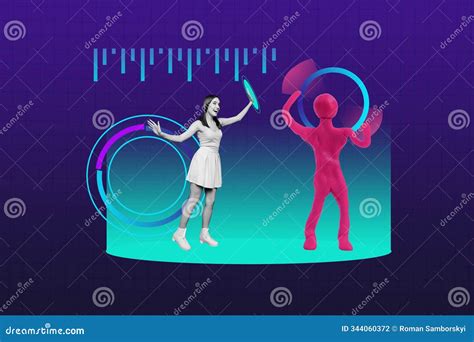 Composite Trend Artwork 3d Sketch Photo Collage Of Cyberspace Virtual Simulation Effect Future