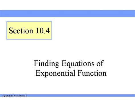 Section 10 4 Finding Equations Of Exponential Function