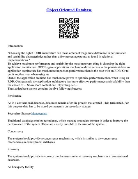 object oriented database pdf