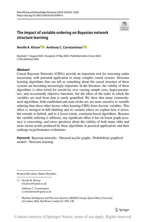 (PDF) The impact of variable ordering on Bayesian network structure learning