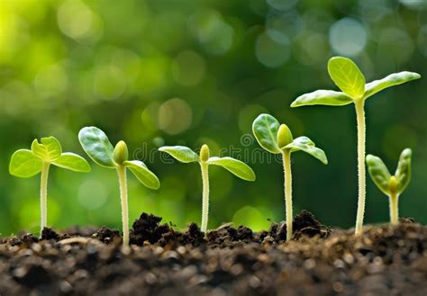 Seedling Growth Cycle With Lush Foliage Stock Illustration Illustration Of Plants Organic