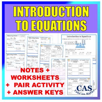 Introduction To Equations Notes Worksheets Answers Pair Activity