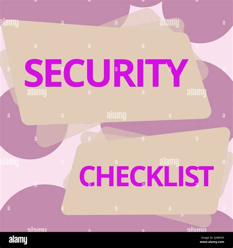Text Sign Showing Security Checklistprotection Of Data And System Guide