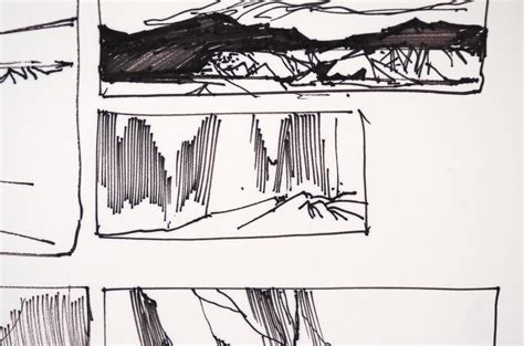 Laurence Sisson Six Panel Thumbnail Sketches Of Desert And Canyon