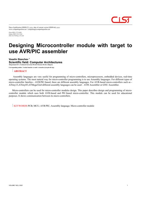 Pdf Designing Microcontroller Module With Target To Use Avrpic Assembler
