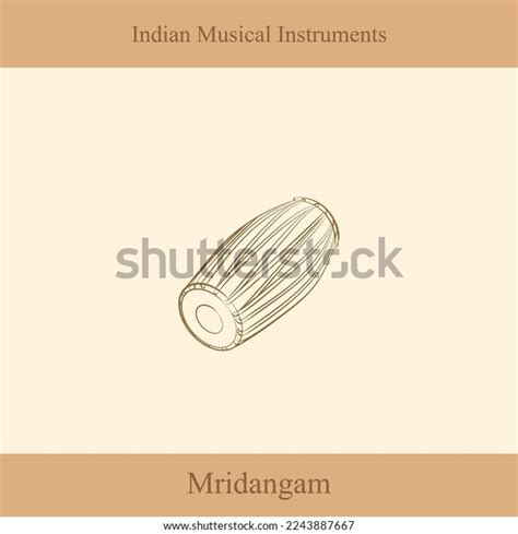 Indian Classical Music Instruments Vector Line Stock Vector Royalty