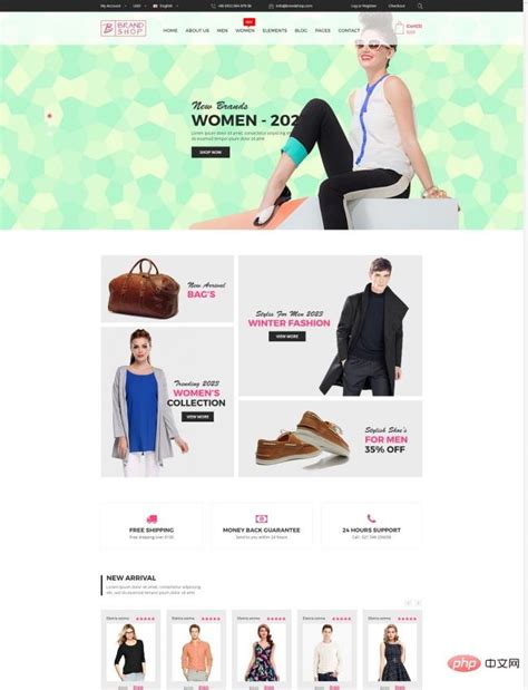 fashion shoes clothing and accessories online mall website template
