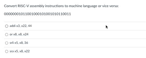 solved convert risc v assembly instructions to machine