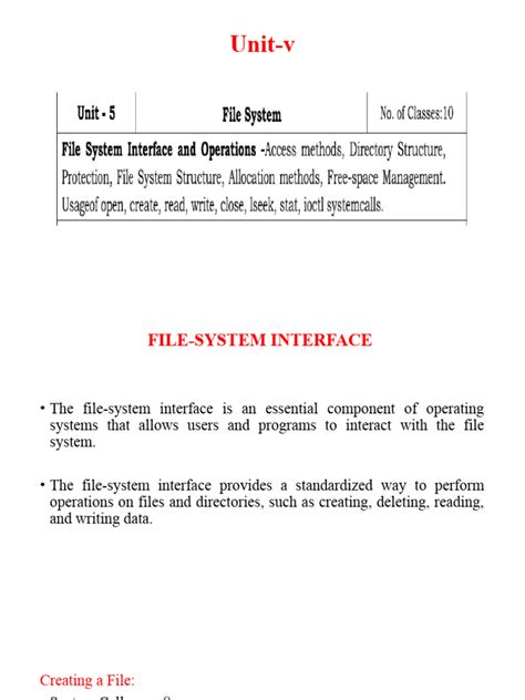 Operating System Unit V Pdf Computer File File System