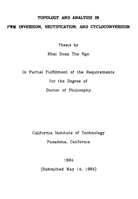 Pdf Topology And Analysis In Pwm Inversion Rectification And Cycloconversion