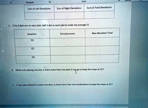 solved plldoraph sum of leit deviations sum of right deviations sum of