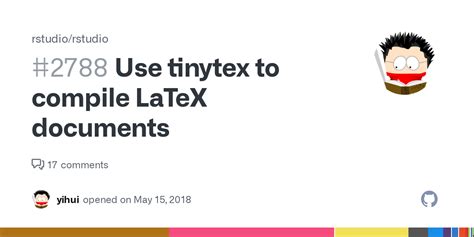 Use Tinytex To Compile Latex Documents Issue Rstudio Rstudio Github
