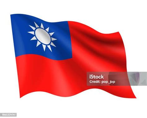 대만 벡터 흔들 현실적 플래그 흰색 배경에 고립된 대만의 국기 3차원 형태에 대한 스톡 벡터 아트 및 기타 이미지 3차원 형태 국가 관광명소 국기 Istock