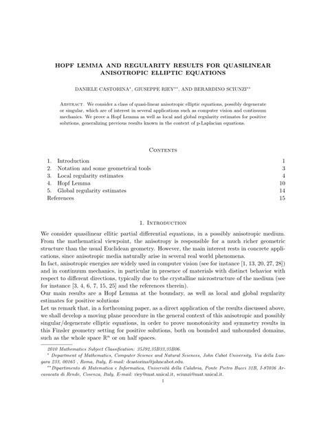 Pdf Hopf Lemma And Regularity Results For Quasilinear Anisotropic