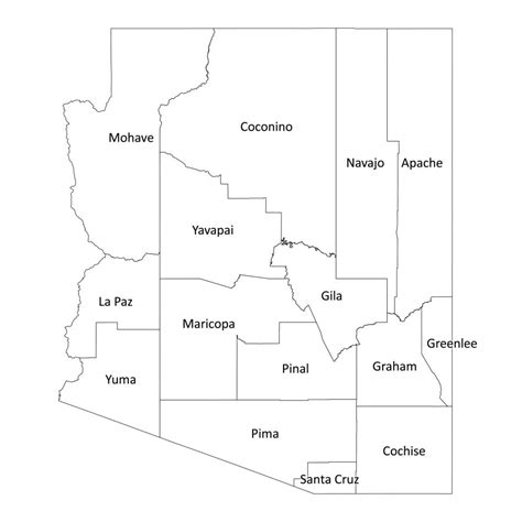 Arizona Labeled Map Labeled Maps