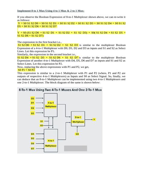 Implementation Of 8 1 Using 4 1 And 2 1 Mux Pdf