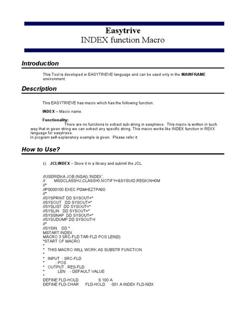 Easytrieve Substr Function Macro Pdf Parameter Computer Programming Macro Computer Science