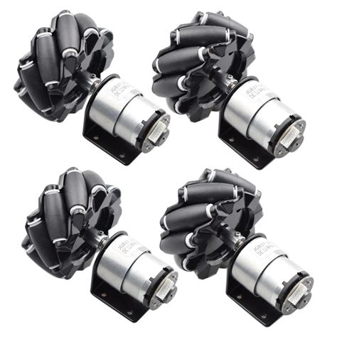 10kg 하중 80mm 옴니 메카넘 휠 4 개 12v Dc 속도 인코더 모터 아두이노 라즈베리 파이 Diy 로봇 자동차 스템
