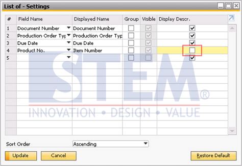 Change Display On Choose From List Using Display Description SAP Business One Indonesia Tips