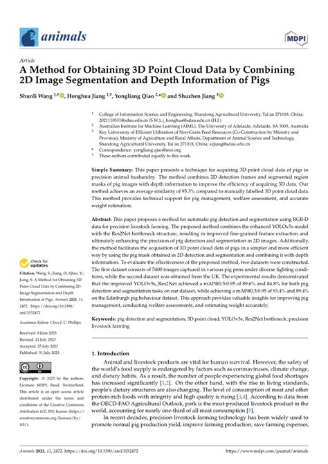 PDF A Method For Obtaining D Point Cloud Data By Combining D Image Segmentation And Depth