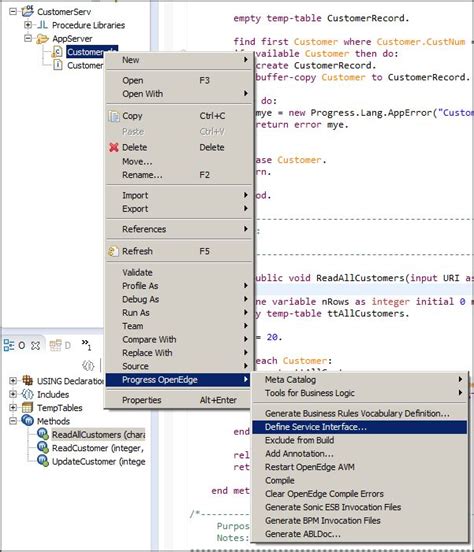 wystawianie serwisów rest z aplikacji abl cz i progress software