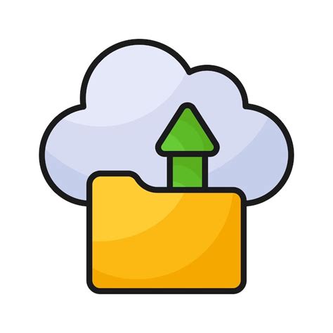 Premium Vector Folder With Upward Arrow And Cloud Denoting Concept Icon Of Cloud Data Storage