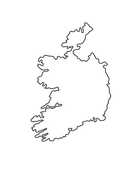 Ireland Country Map Simple Hand Drawn Outline Illustration Republic Of