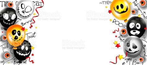 휴일 개념 만화 스타일의 할로윈 파티 할로윈 홍보 휴일 포스터 또는 소름 끼치는 의인화 된 풍선과 텍스트를위한 장소가있는 고립