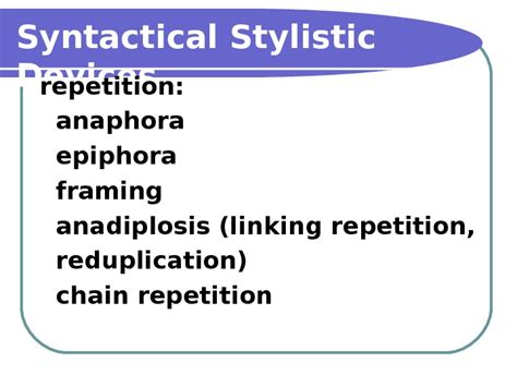 syntactical expressive means and stylistic devices syntactical