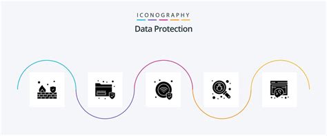 Data Protection Glyph 5 Icon Pack Including data. compliance. protection. security. find ...