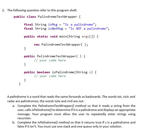 Solved 2 The Following Question Refer To This Program