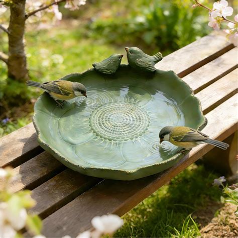 Corahamx Ceramic Bird Bath For Outside 9 45 Inch Ground