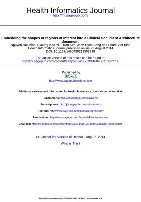 Pdf Embedding The Shapes Of Regions Of Interest Into A Clinical