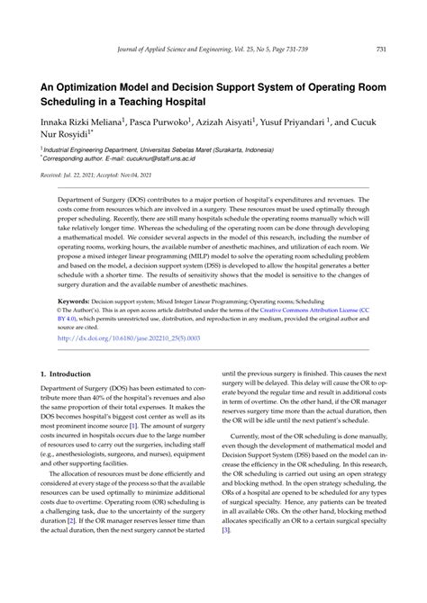 (PDF) An Optimization Model and Decision Support System of Operating ...