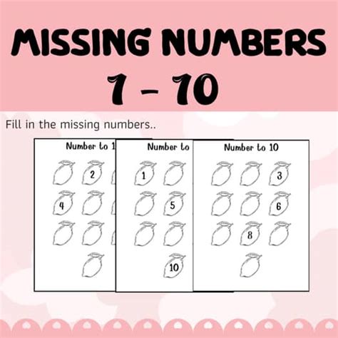 Find The Missing Number 1 10 By The Bamboo Story Tpt